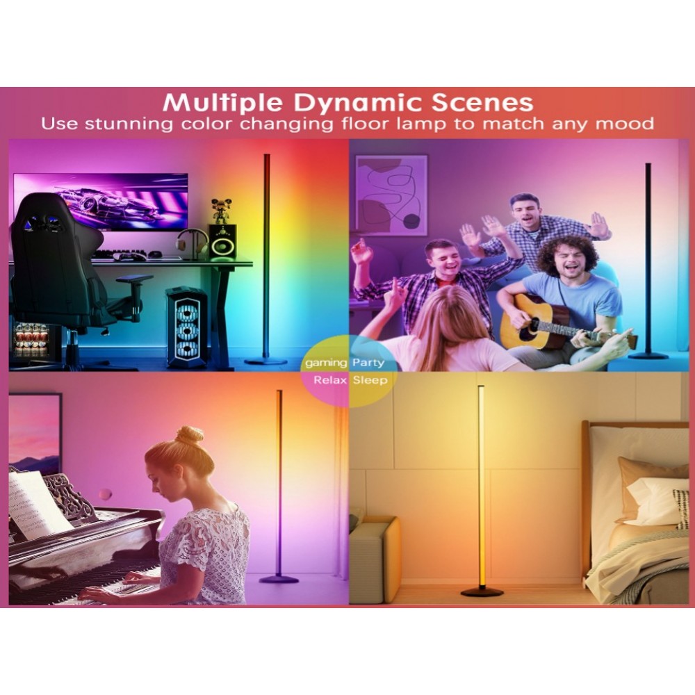 bedee LED Corner Floor Lamp: RGB Color Changing Floor Lamp with Music ...