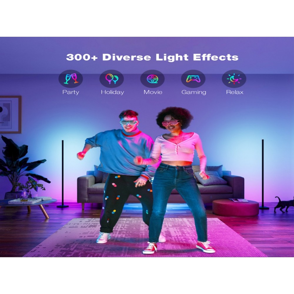 bedee LED Corner Floor Lamp: RGB Color Changing Floor Lamp with Music ...