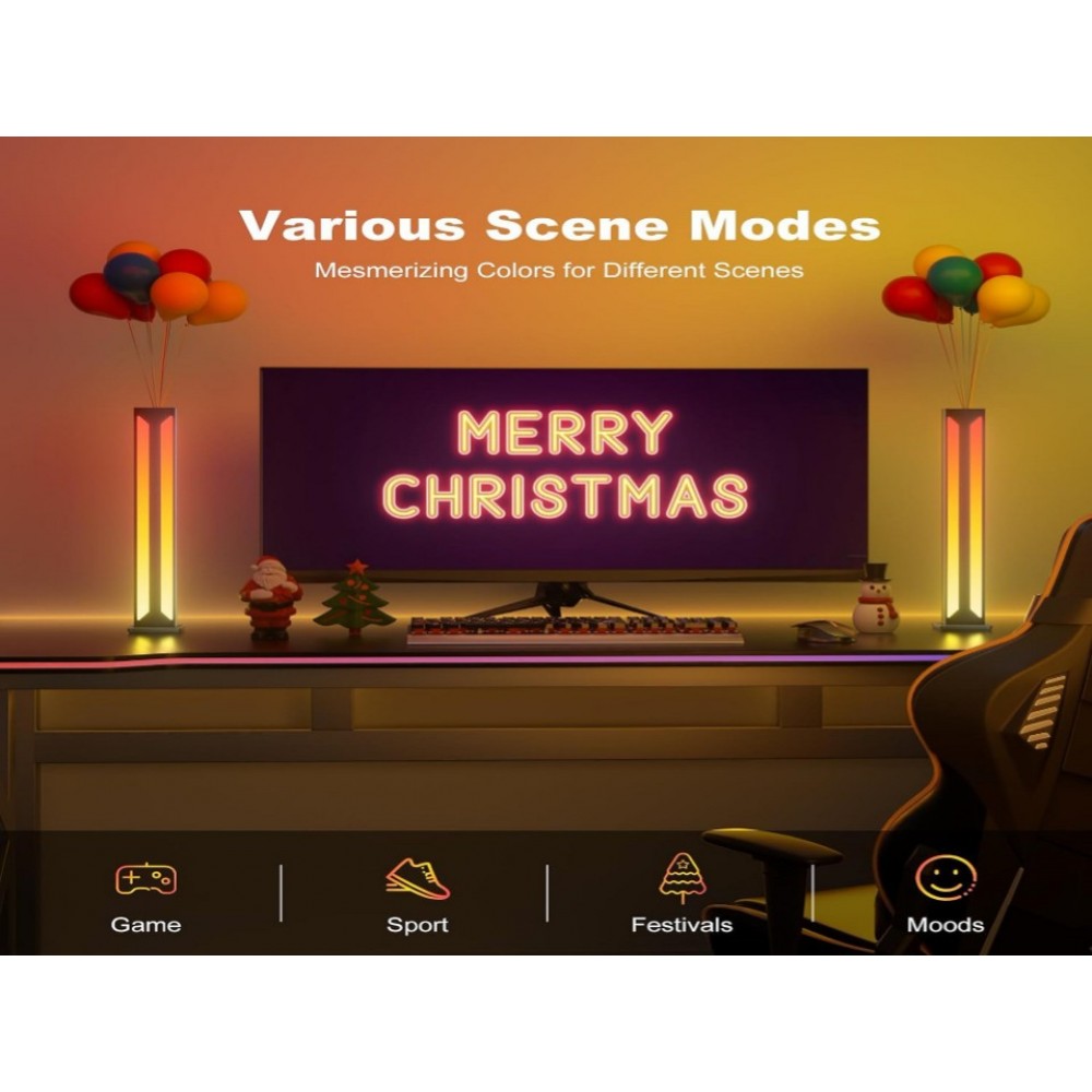 bedee Smart LED Light Bar, 2Packs RGB Light Bars with App 16 Million ...