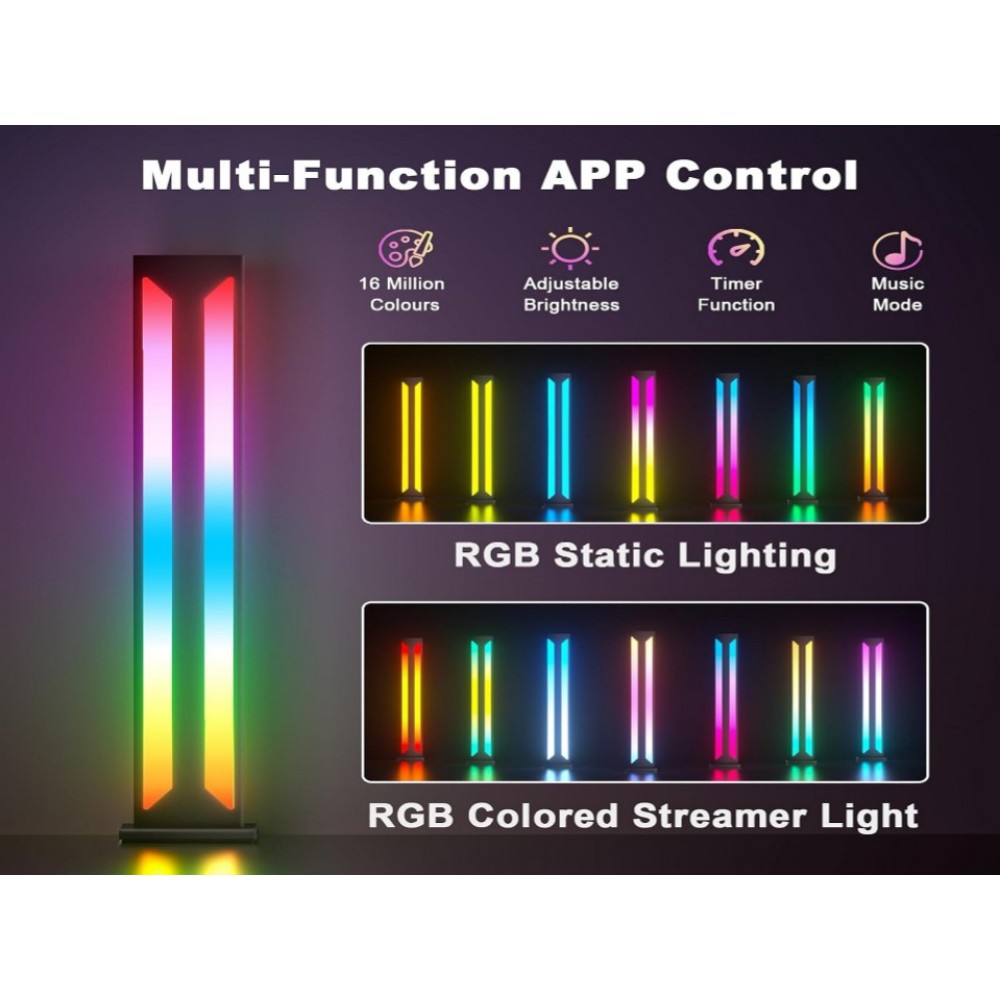 bedee Smart LED Light Bar, 2Packs RGB Light Bars with App 16 Million ...