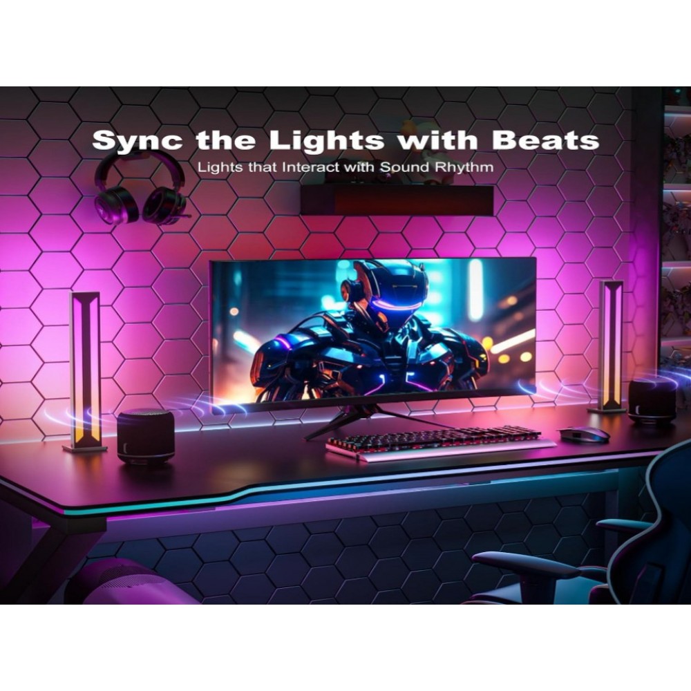 bedee Smart LED Light Bar, 2Packs RGB Light Bars with App 16 Million ...