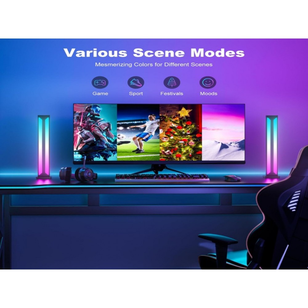 bedee Smart LED Light Bar, 2Packs RGB Light Bars with App 16 Million ...